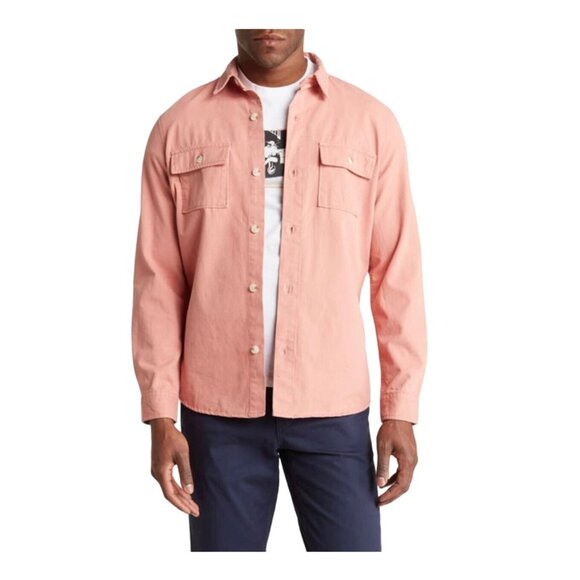 Ben Sherman | Shirts | Ben Sherman Solid Twill Shacket Dark Pink Mens ...